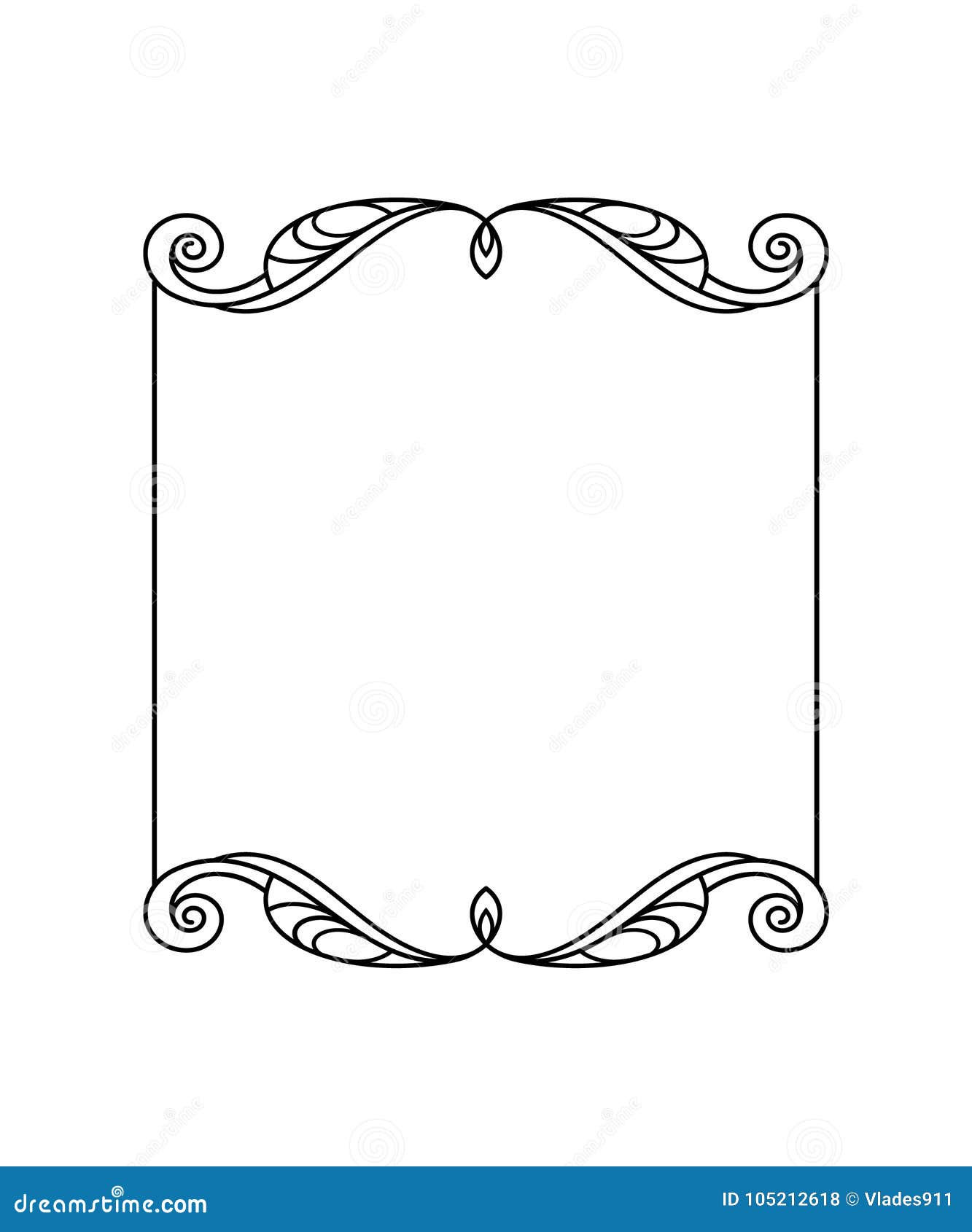 Vector Retro Frames .Vector Illustration. Black White. Stock Vector ...