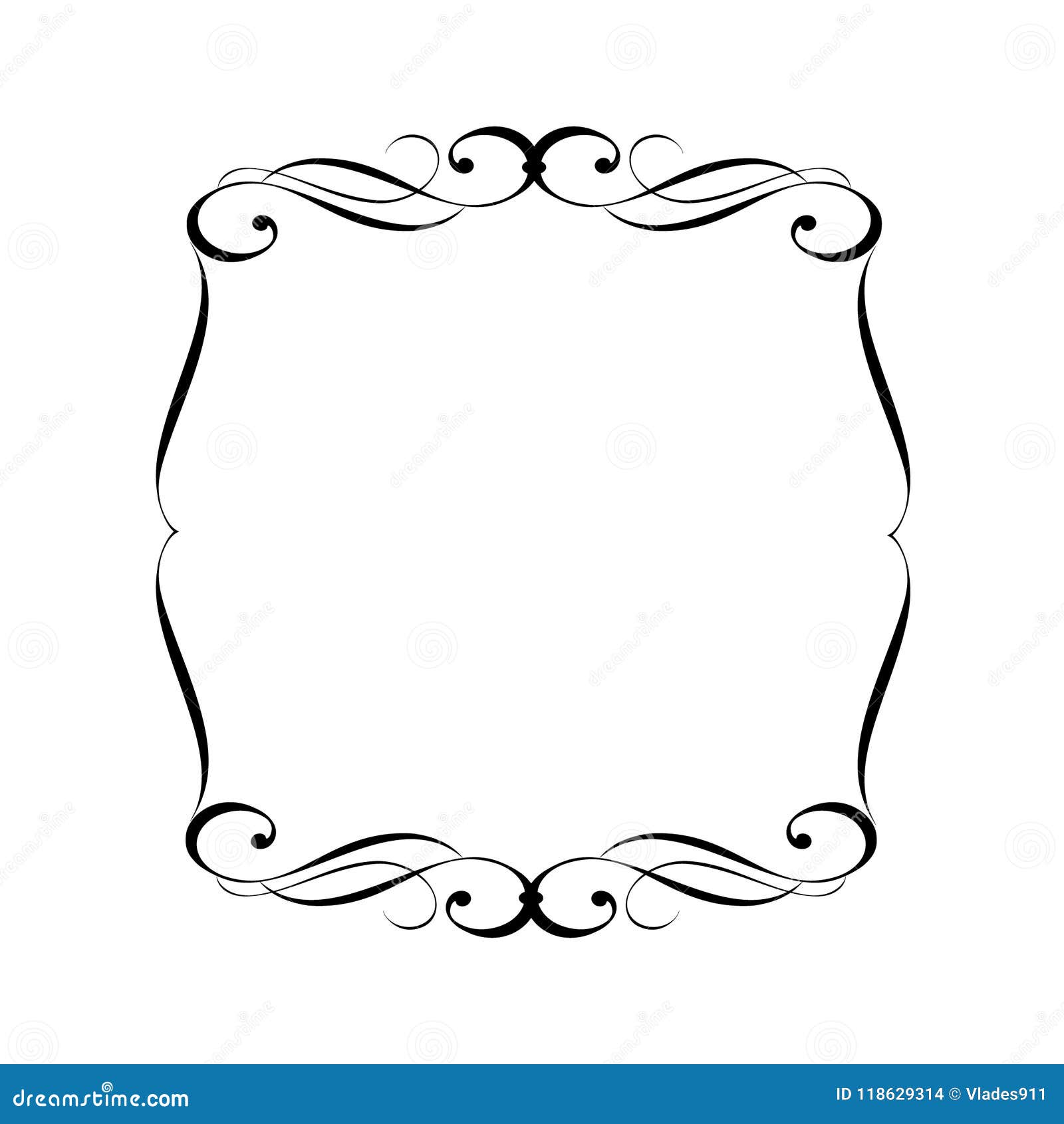 Vector Retro Frames .Vector Illustration.Black White. Stock ...