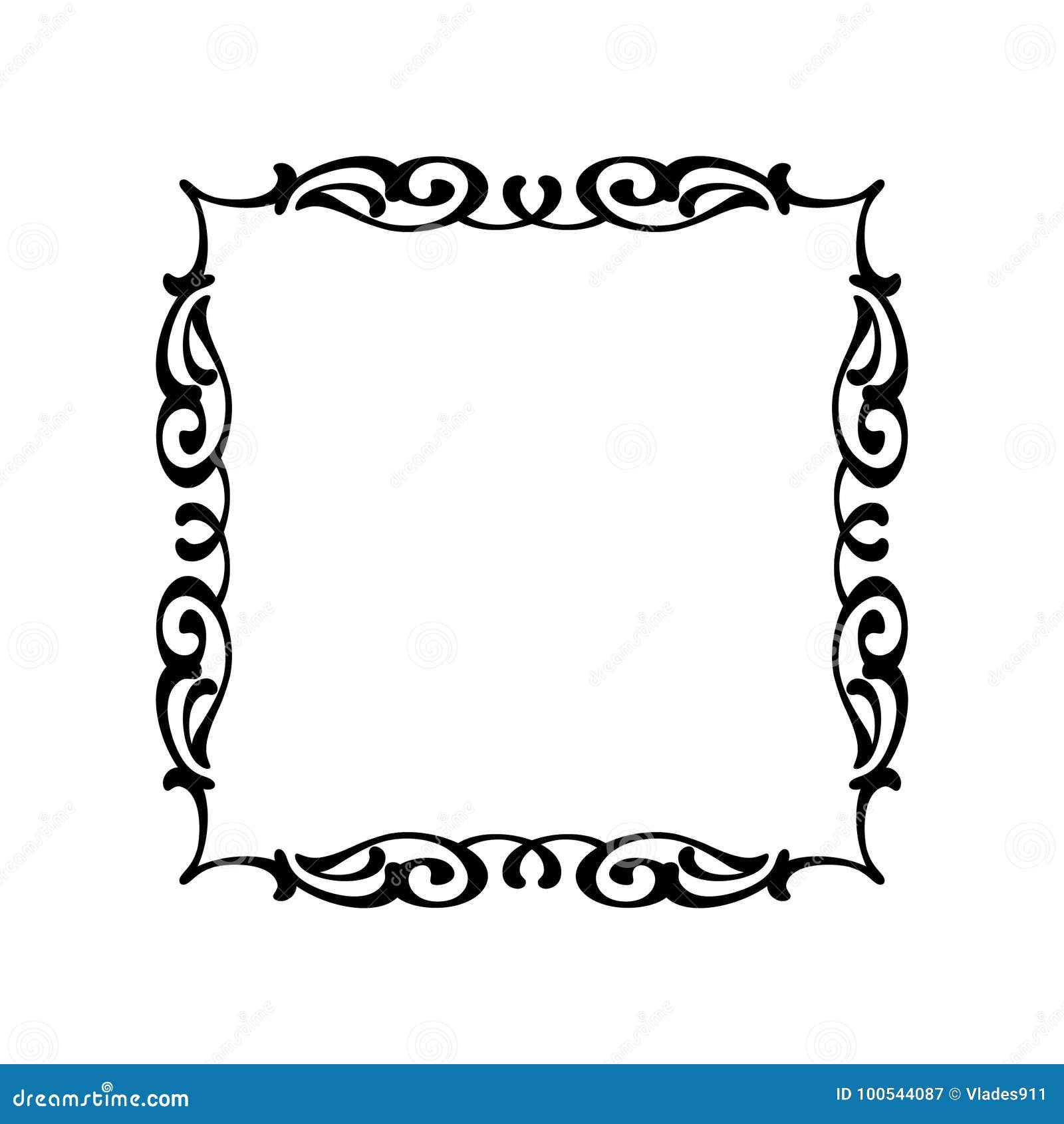 Vector Retro Frames .Vector Illustration. Black White. Stock Vector ...