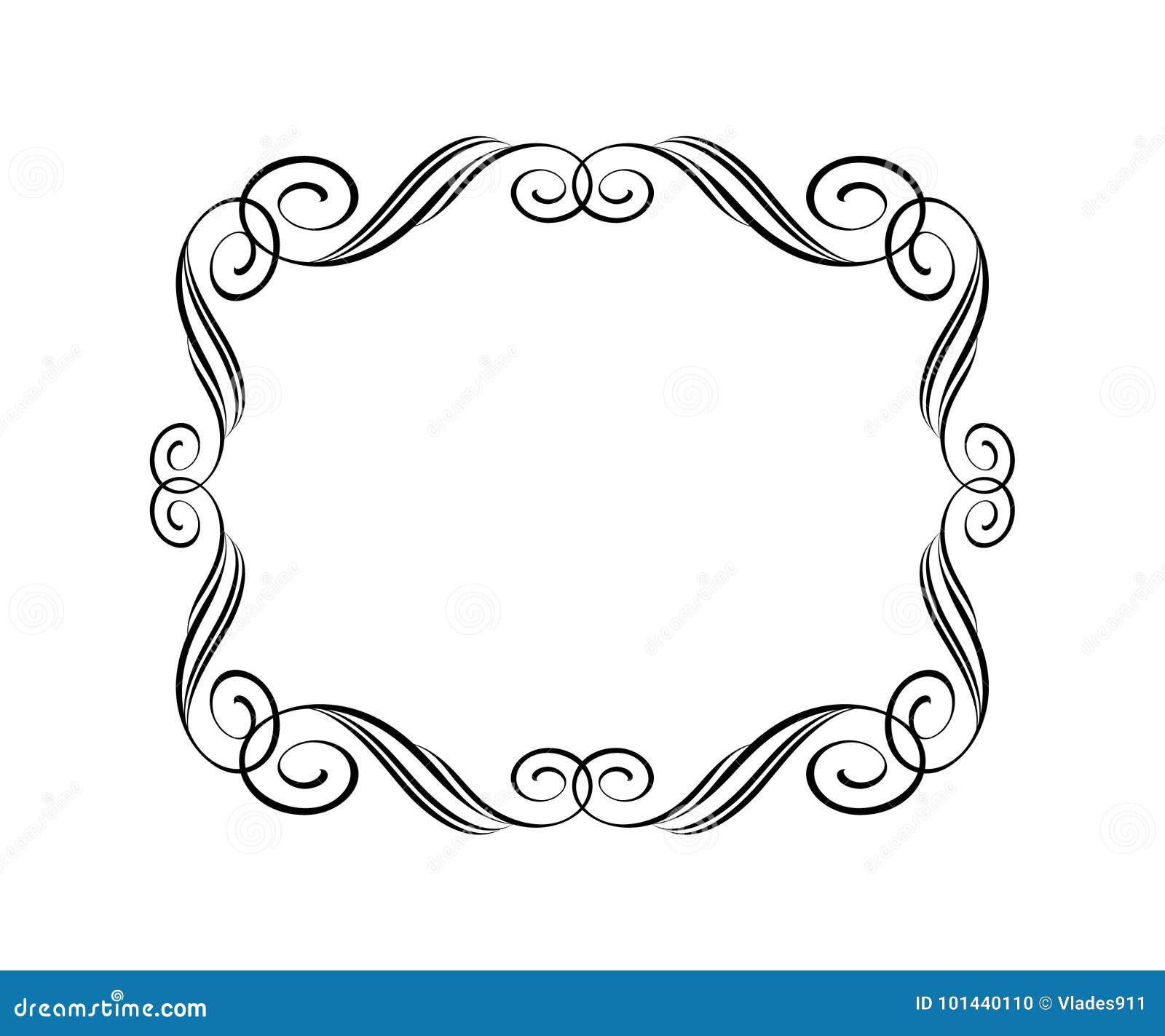Vector Retro Frames .Vector Illustration. Black White. Stock Vector ...
