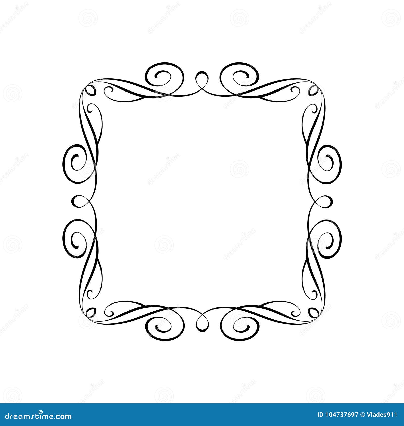 Vector Retro Frames .Vector Illustration. Black White. Stock Vector ...