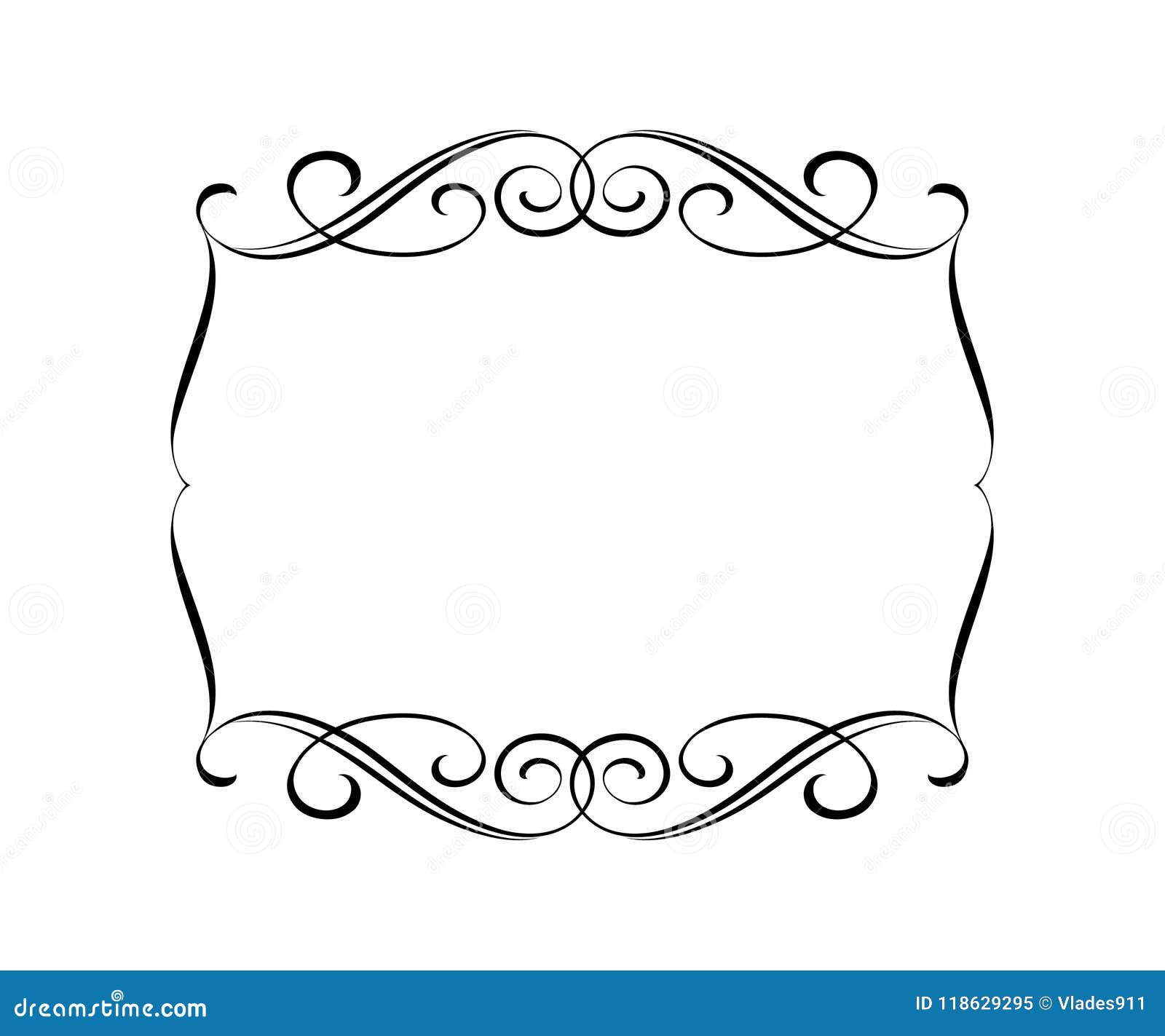 Vector Retro Frames .Vector Illustration.Black White. | CartoonDealer ...