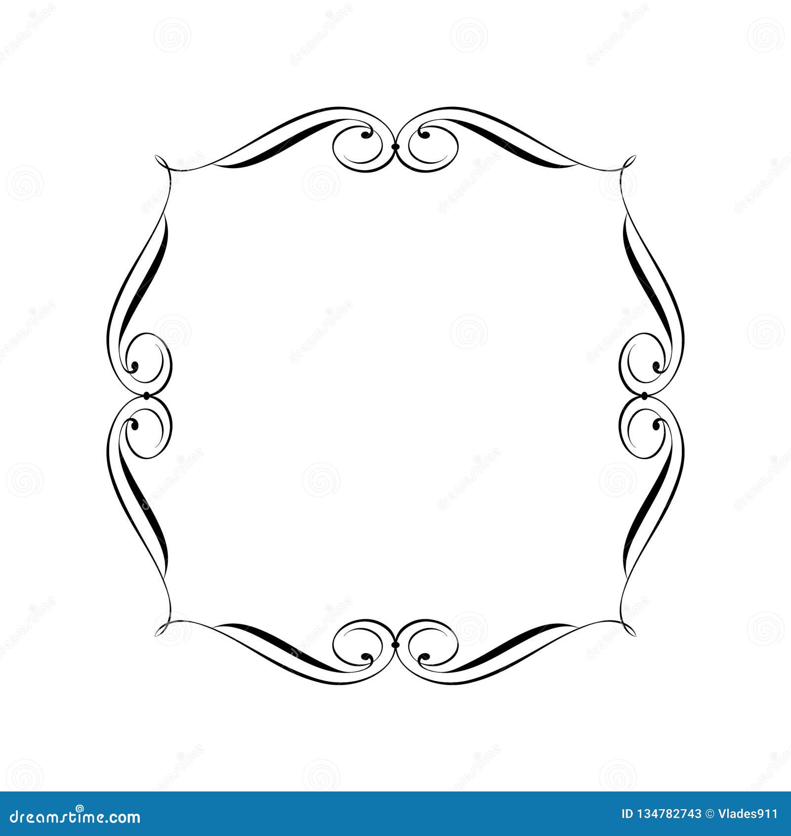 Vector Retro Frames .Vector Illustration.Black White. Stock Vector ...