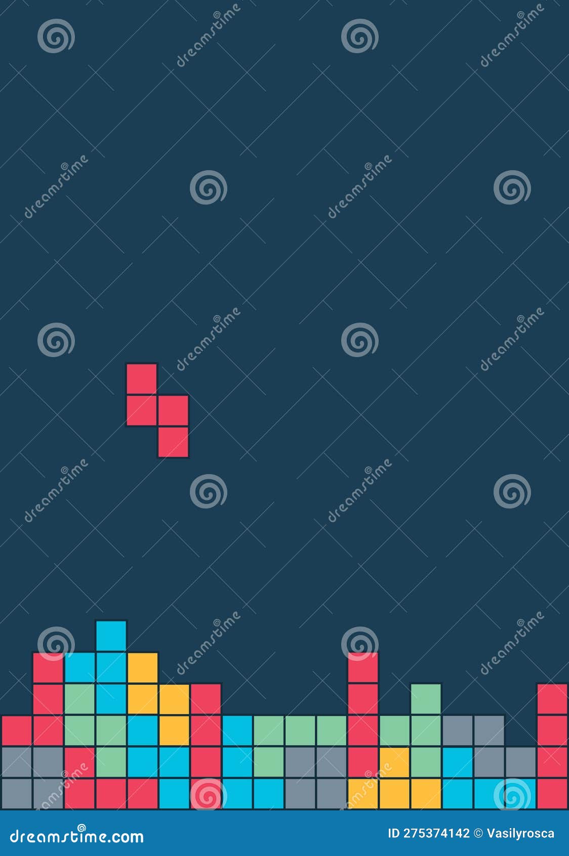 Vector Retro Game Pattern Background. Video Old Computer Game. Stock ...