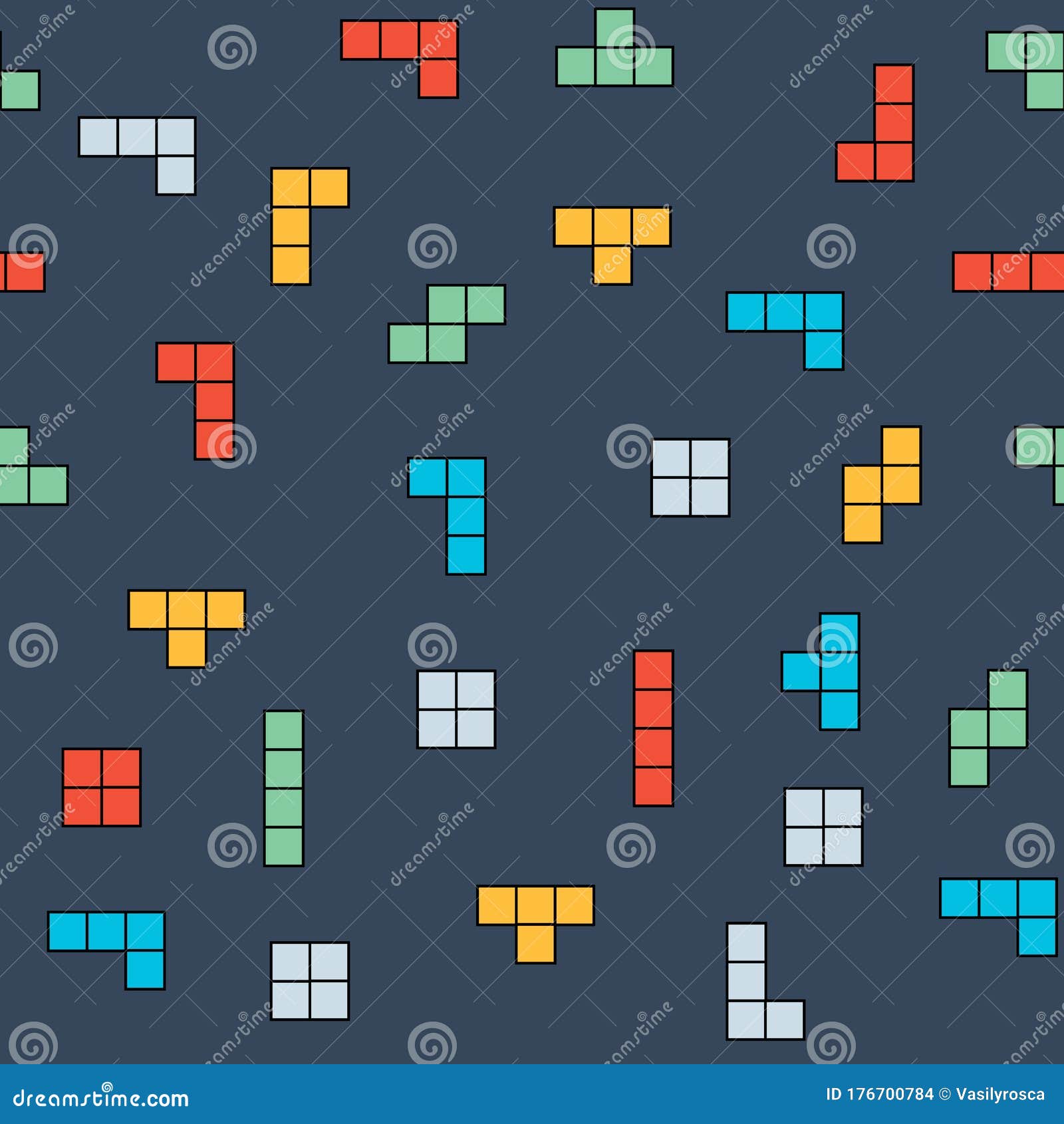 Vector Retro Game Seamless Pattern Background. Video Old Computer Game ...