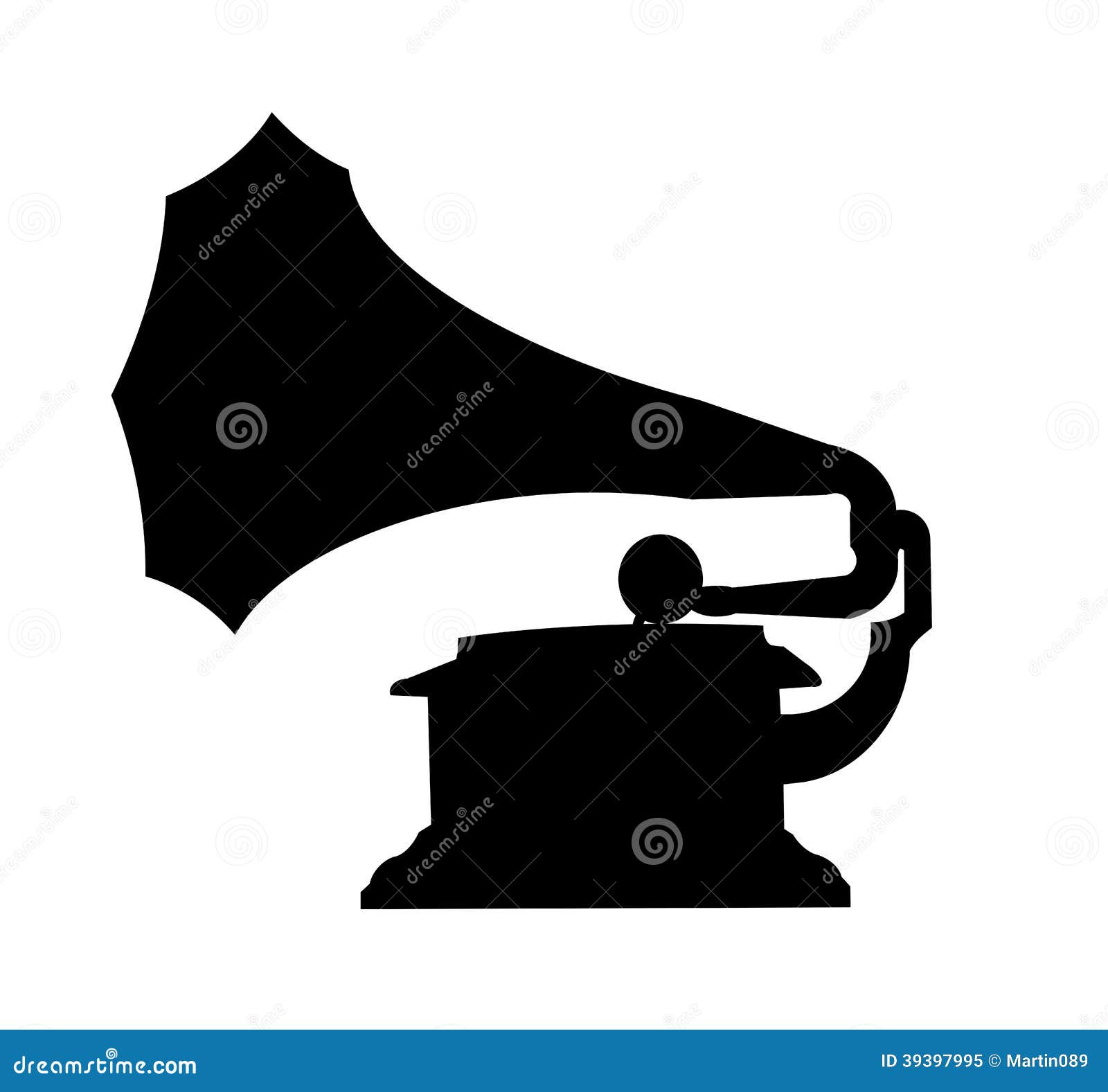 Vector Retro Gramophone on White Stock Vector - Illustration of jazz ...
