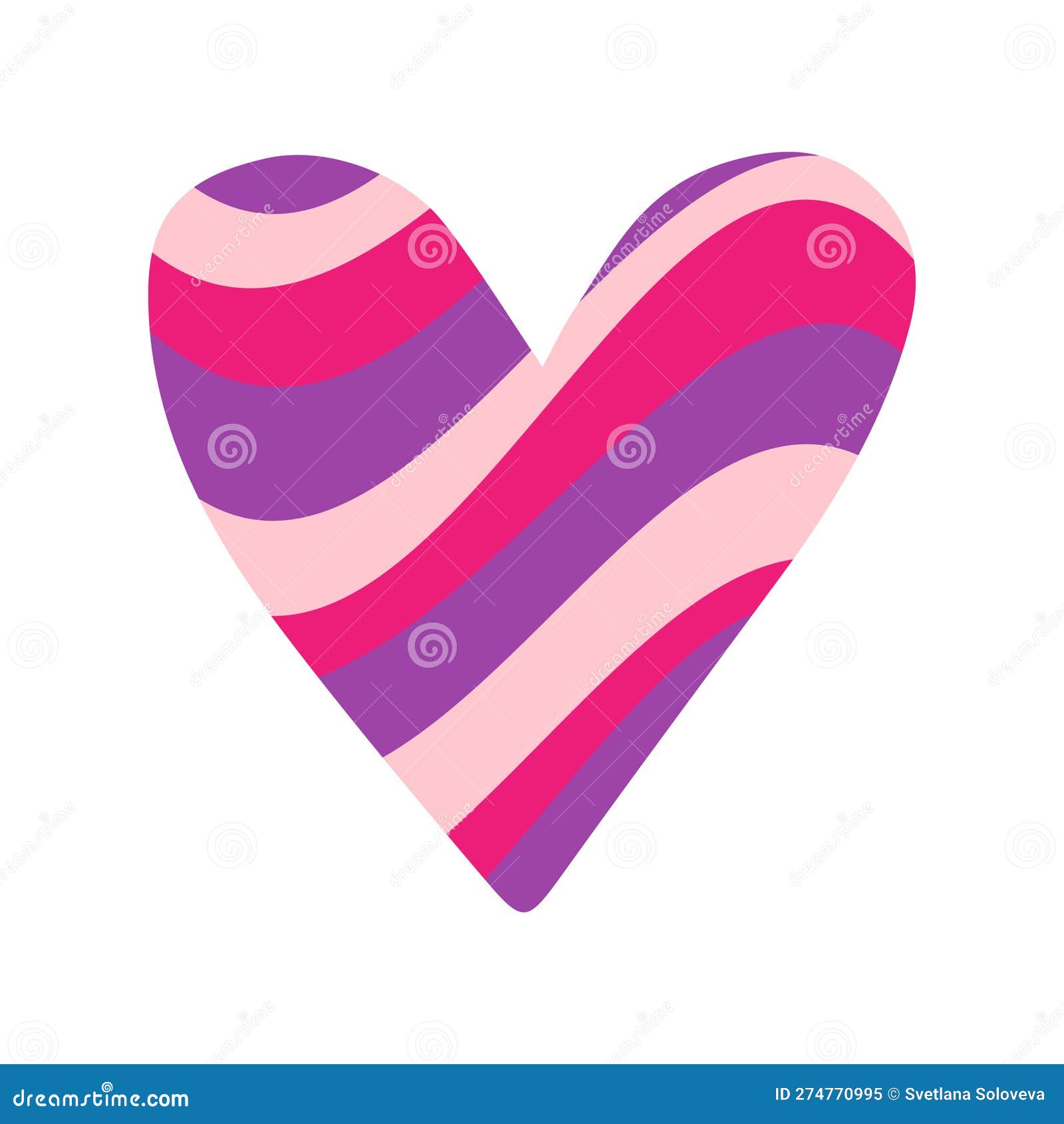 Vector Retro Groovy Pink Striped Heart Stock Vector - Illustration of ...