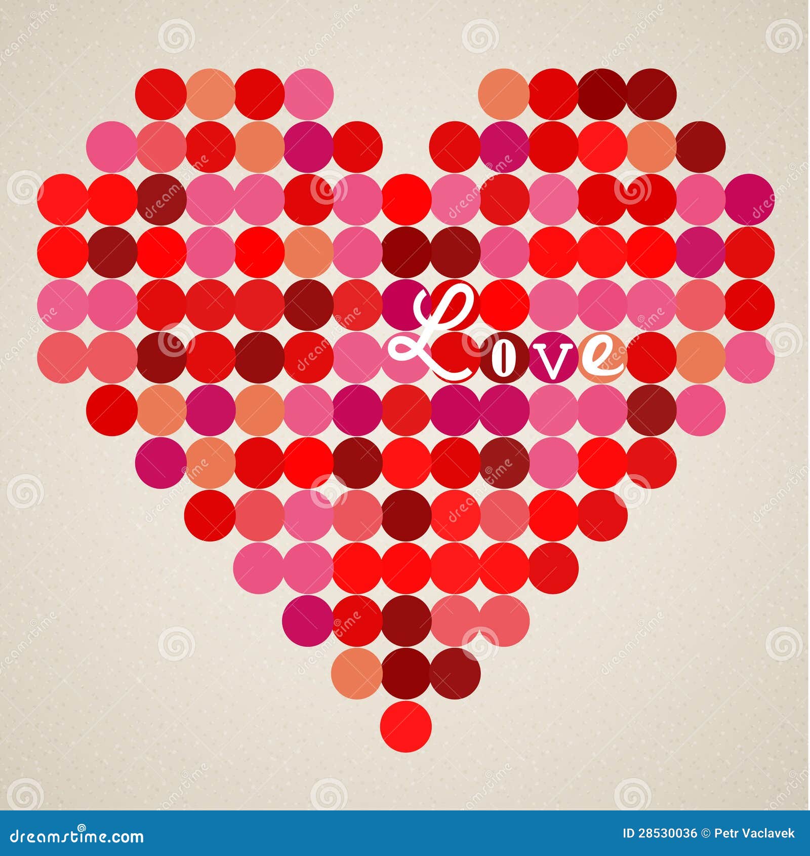 Vector retro heart stock vector. Illustration of color - 28530036