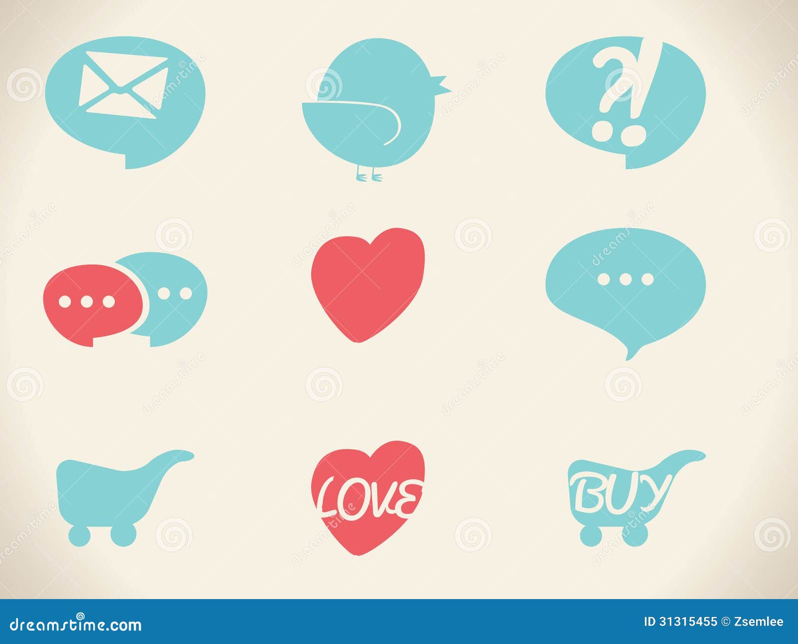 Vector retro icons stock vector. Illustration of vintage - 31315455