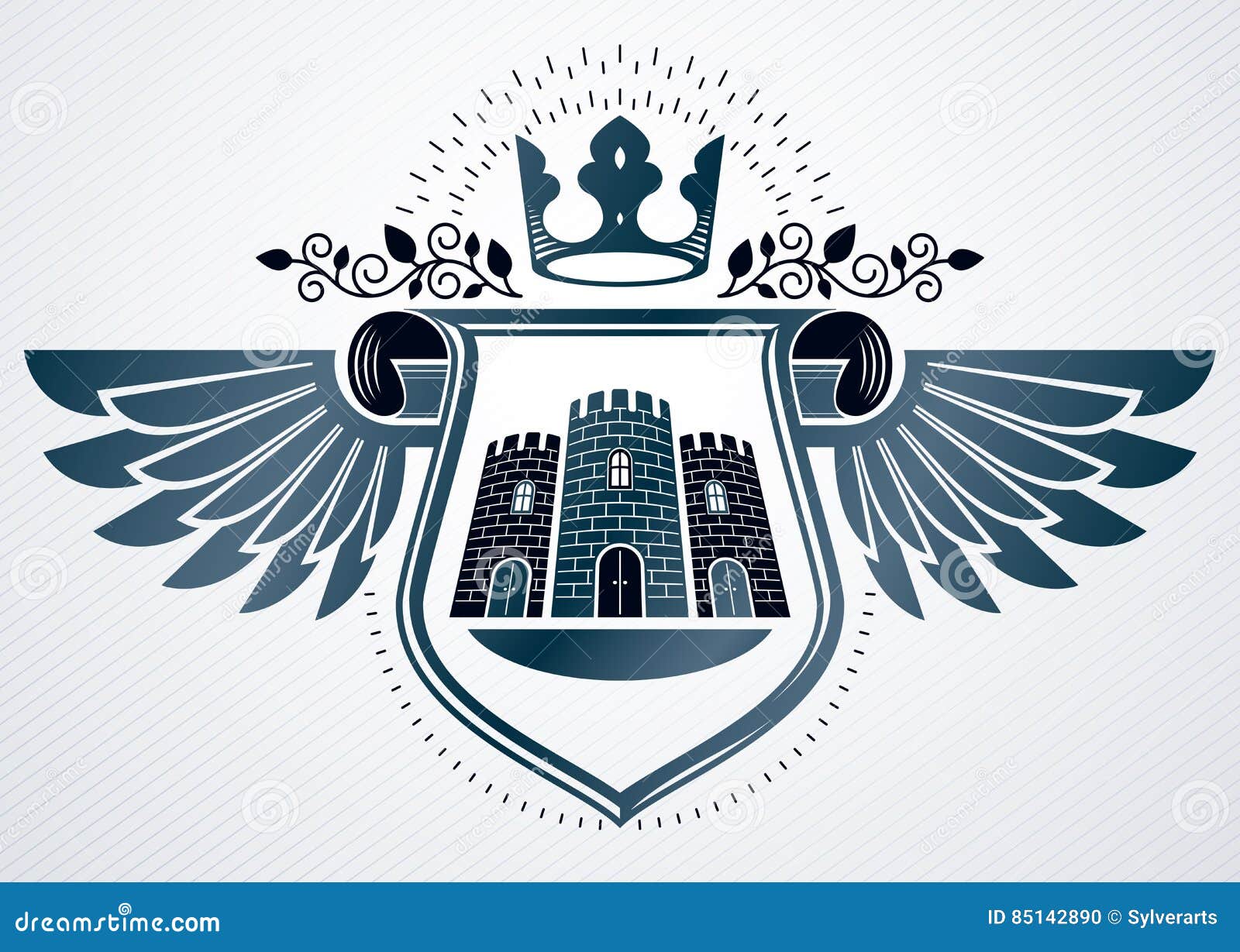 Vector Retro Insignia Design Decorated Using Vintage Elements Li Stock ...
