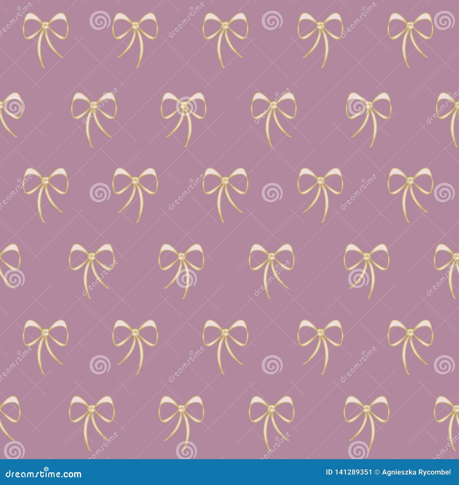 Vector Retro Lace Bows Seamless Pattern Background. Stock Vector ...