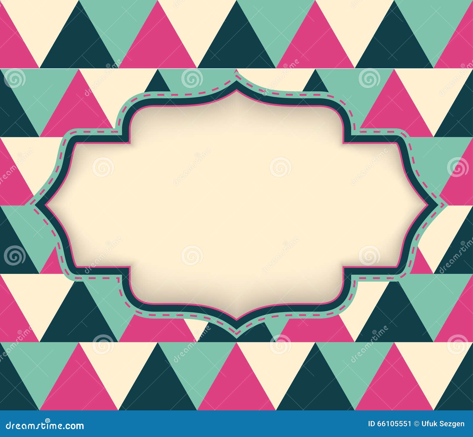 Vector Retro Layout on Abstract Geometric Seamless Pattern Stock ...