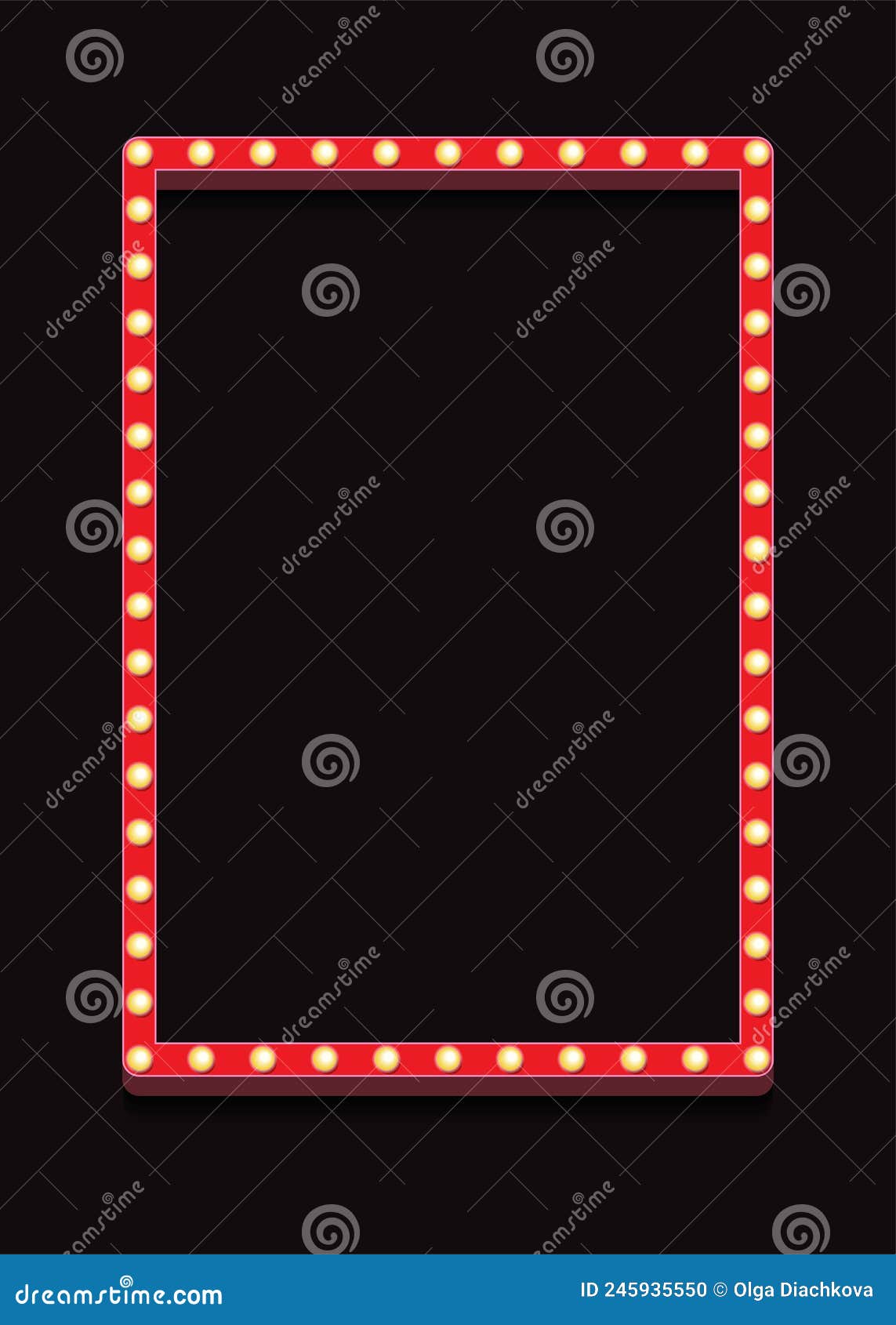 Vector Retro Lightbox Frame Template Realistic Style Stock Vector ...