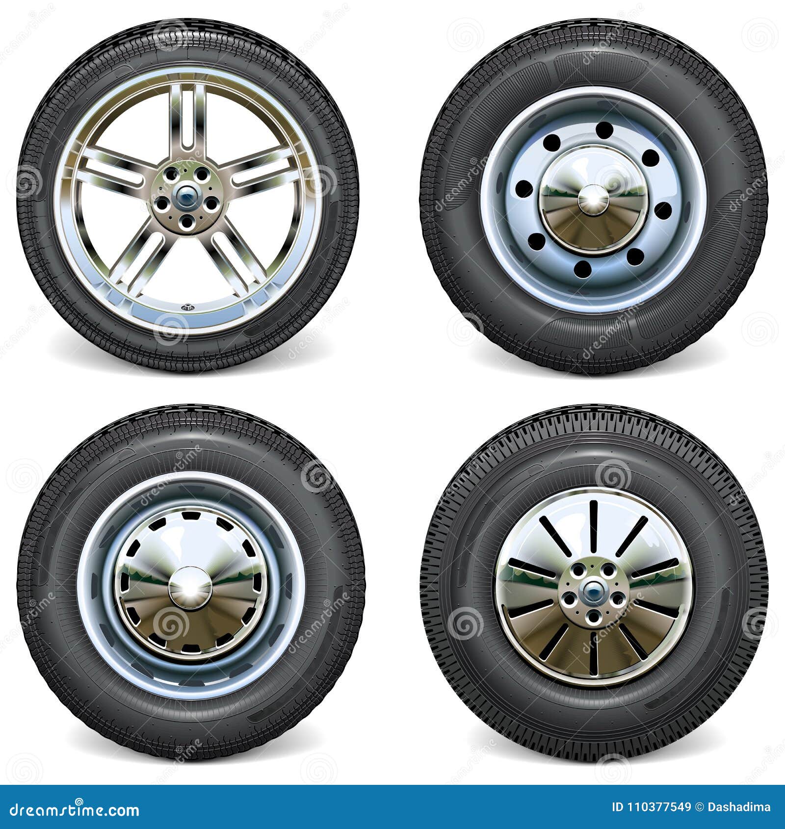 Vector Retro and Modern Car Wheels Side View Stock Vector ...