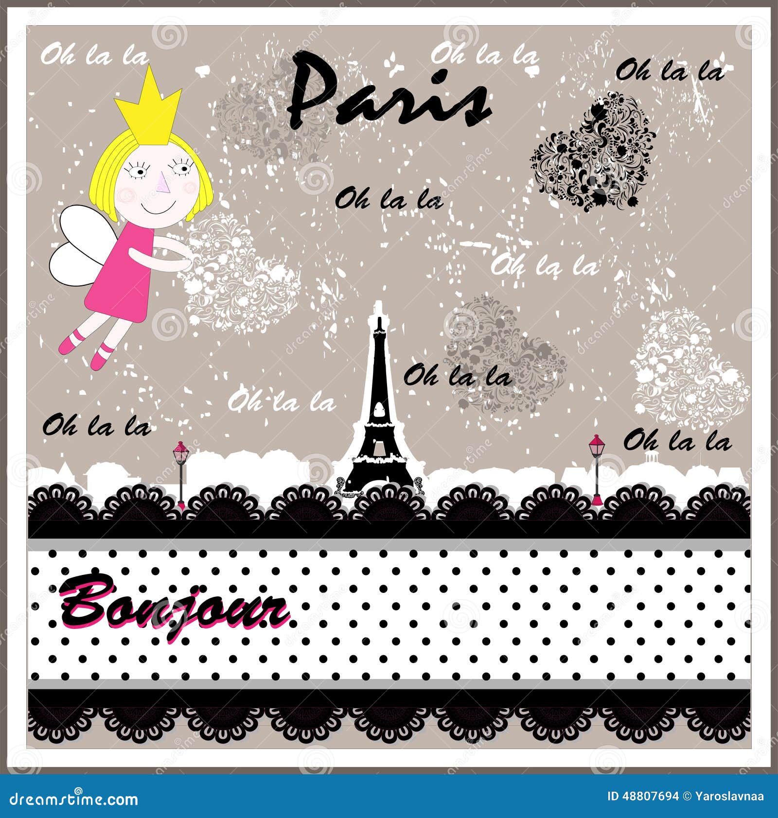 Retro Paris Culture, French Culture & Cuisine. Vector Illustration ...