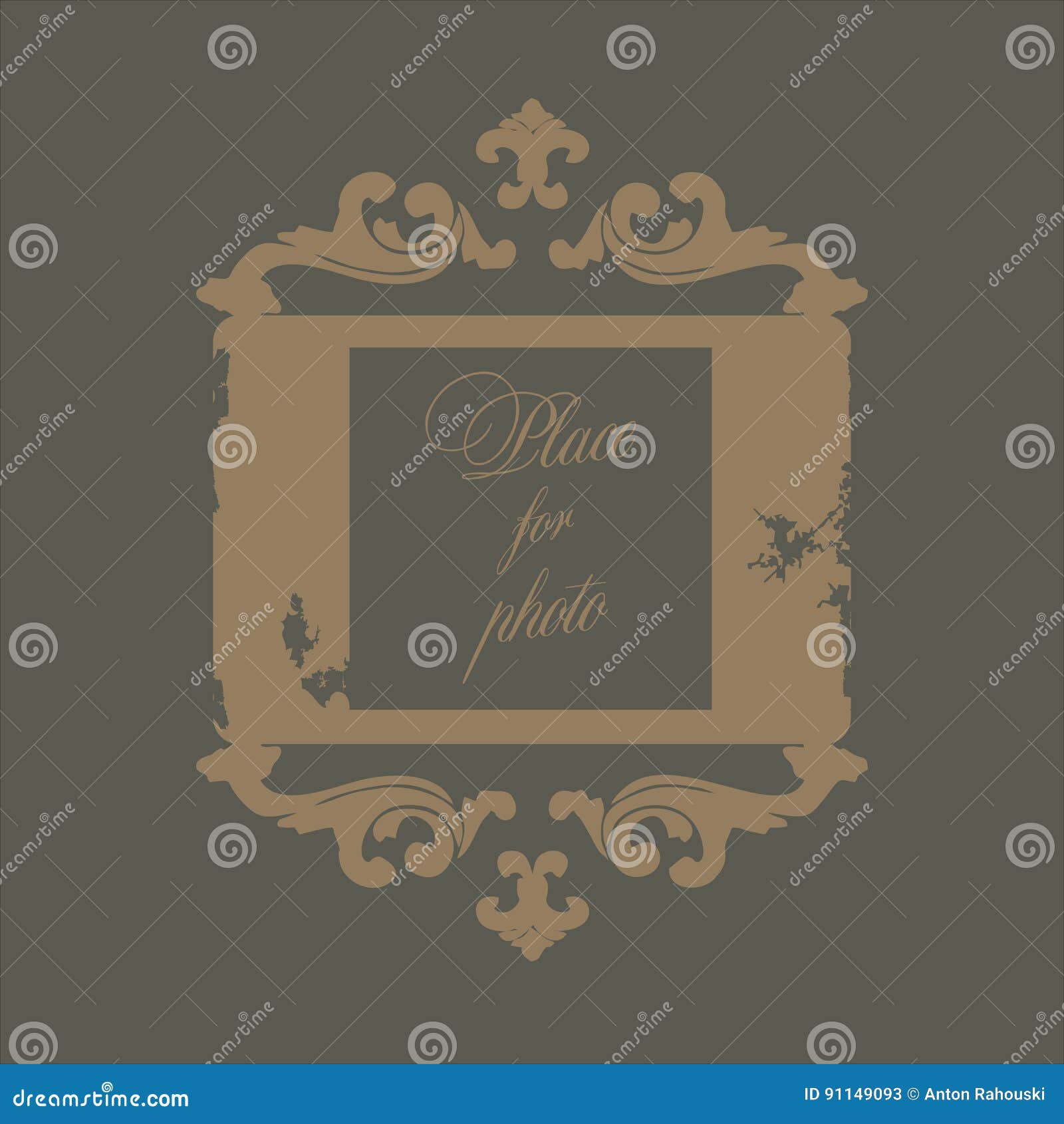 Vector, Retro, Photo Frame, Vintage, Flat Design Stock Illustration ...