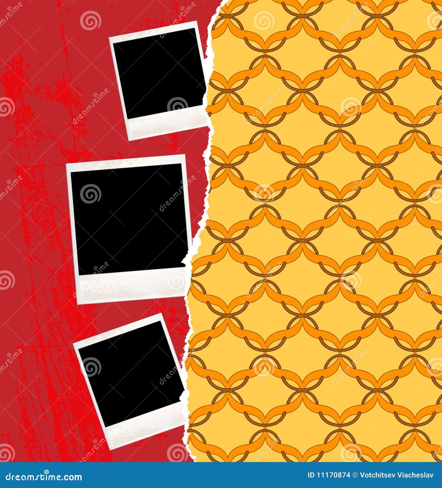 Vector Retro Photocards in a Vintage Wallpaper Stock Vector ...