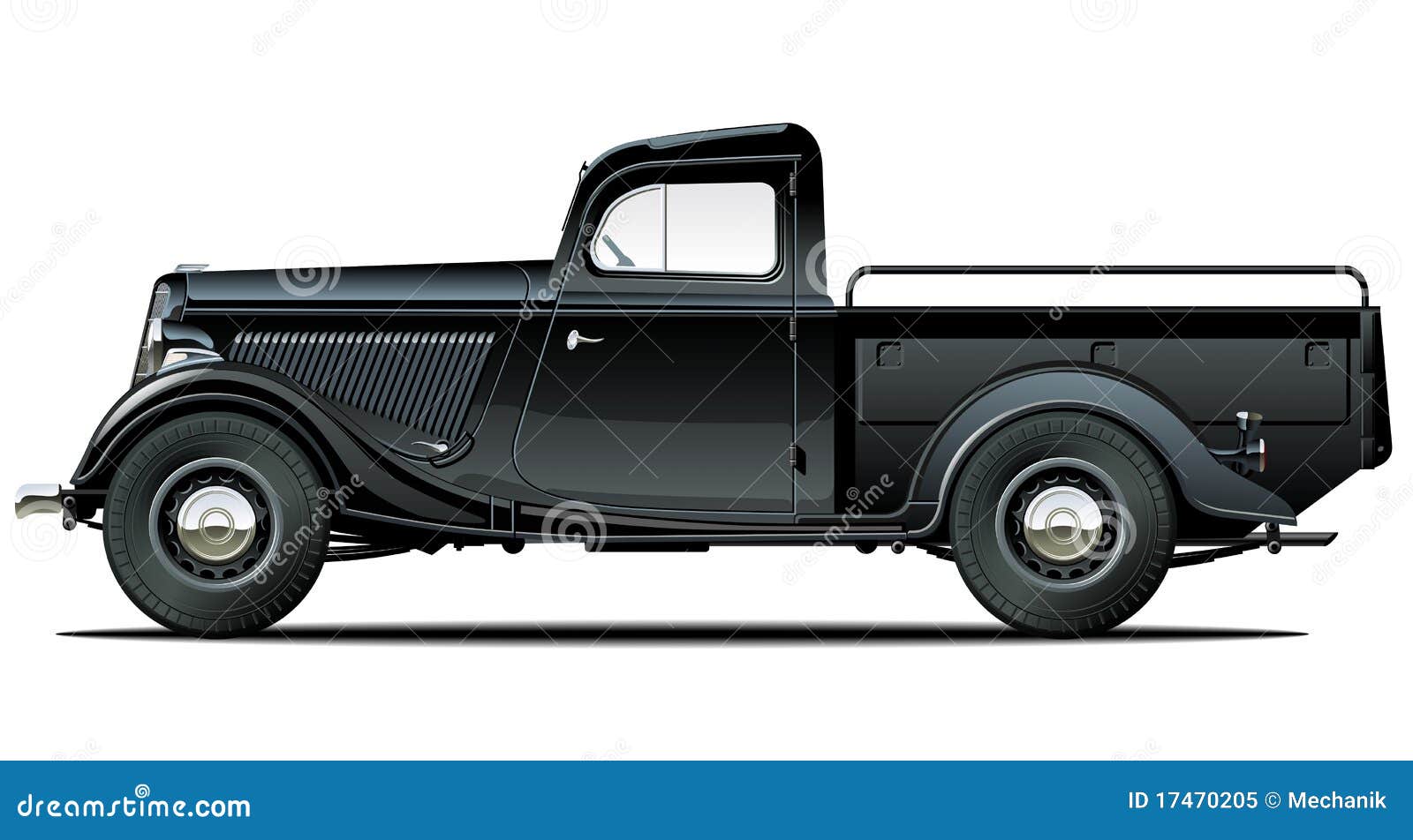 Vector retro pickup stock vector. Illustration of side - 17470205