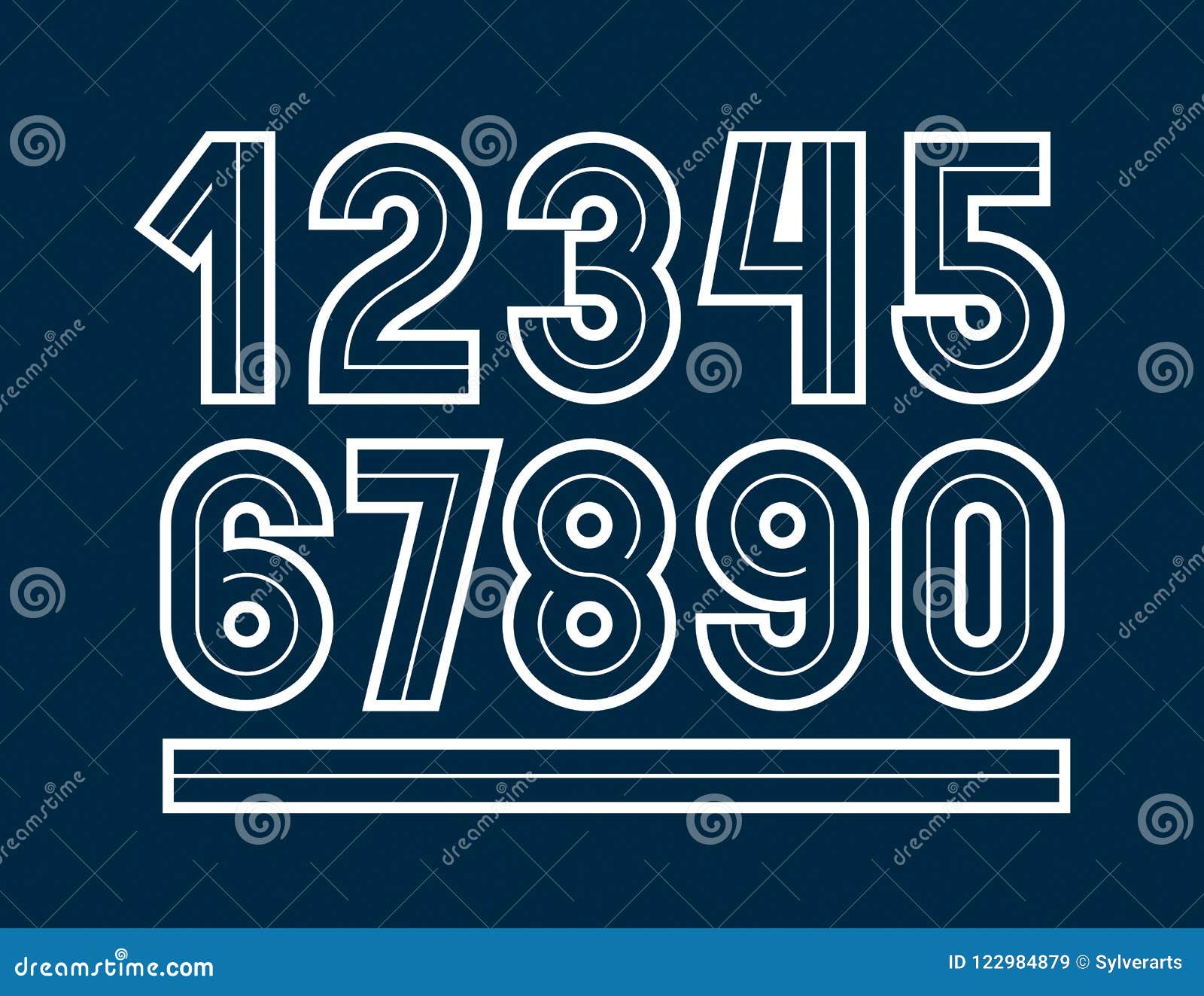 Vector Retro Regular Numbers Collection for Use in Logo Design Stock ...