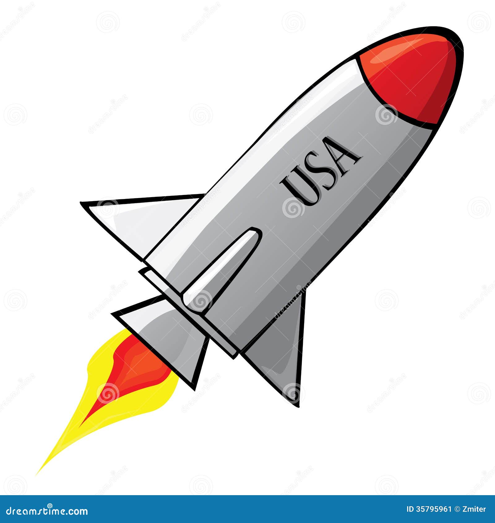 Vector Retro Rocket Ship Space in the Sky. Stock Vector - Illustration ...