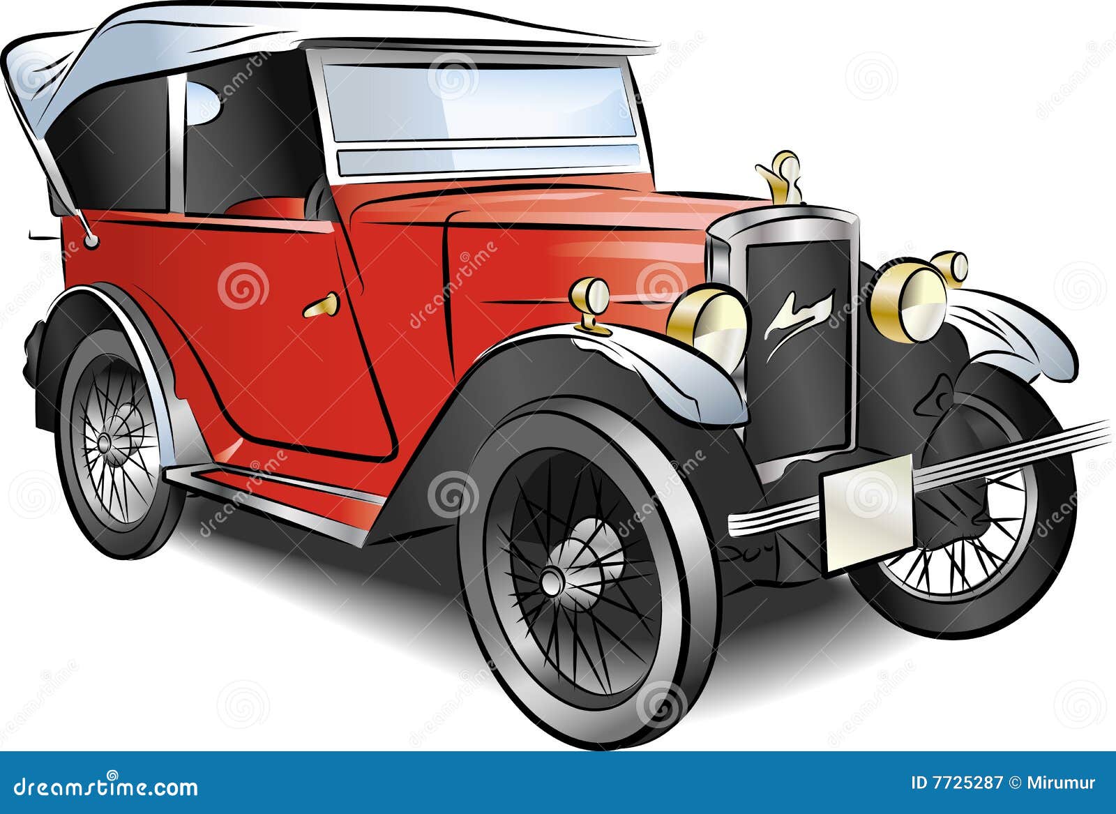Vector retro rode auto vector illustratie. Illustration of vervoer ...