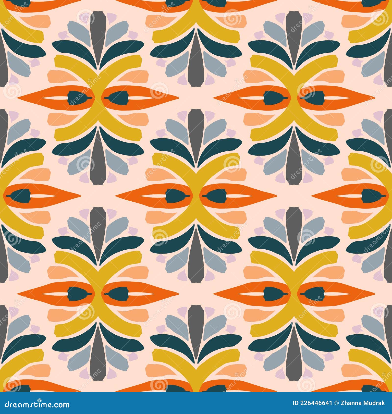 Vector Retro Seamless Pattern Nostalgic Ornament Stock Vector ...