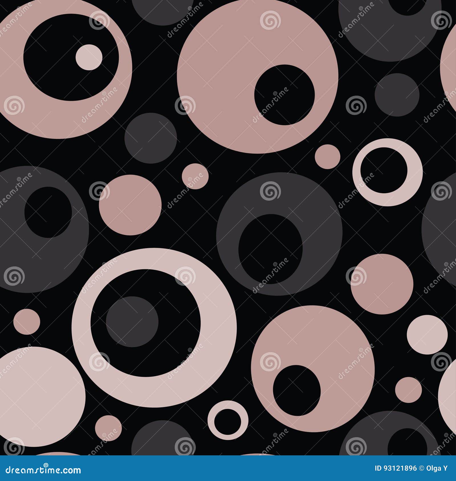 Vector Retro Seamless Pattern with Different Circles Stock Illustration ...