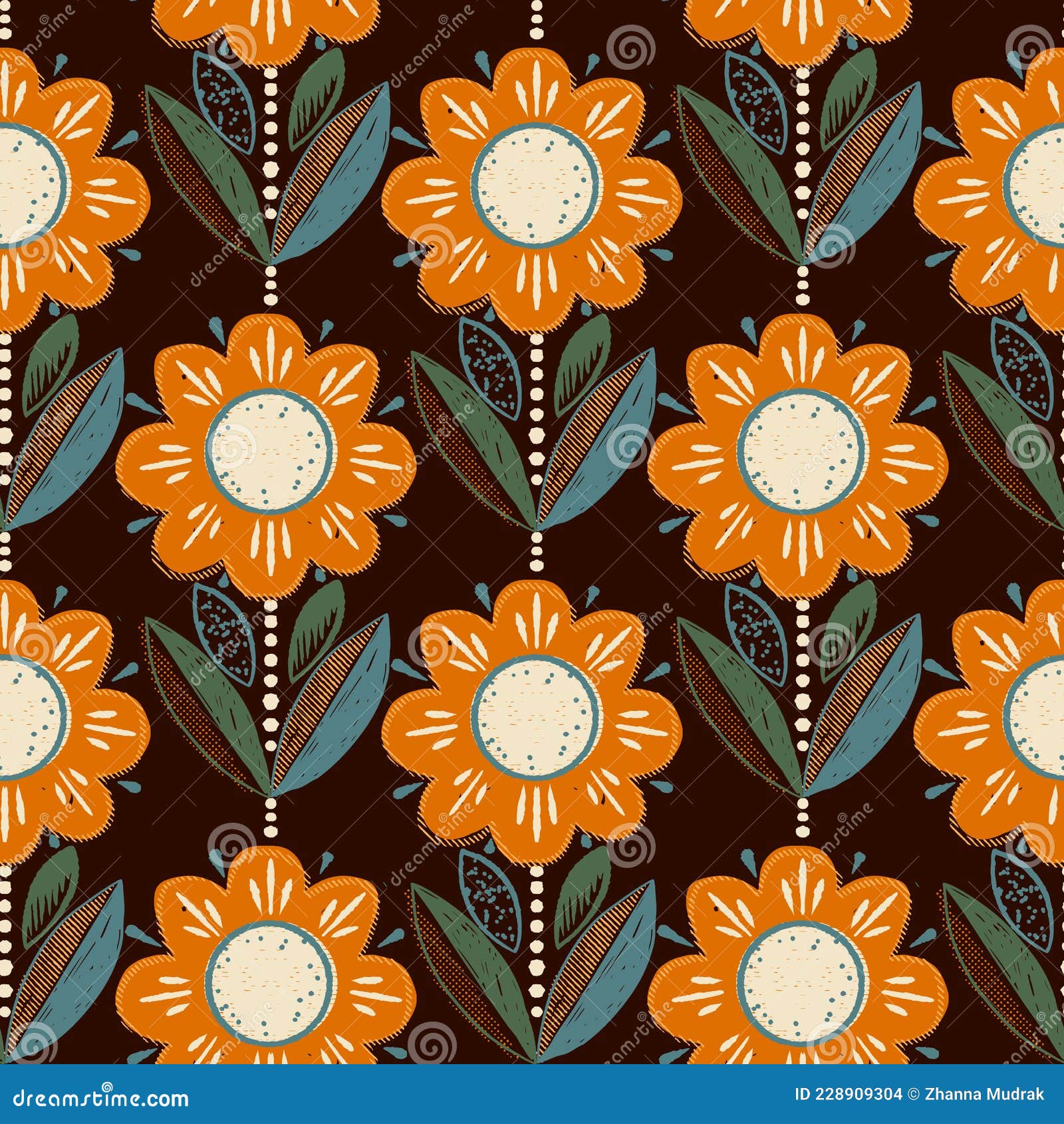 Vector Retro Seamless Pattern Nostalgic Ornament Stock Vector ...