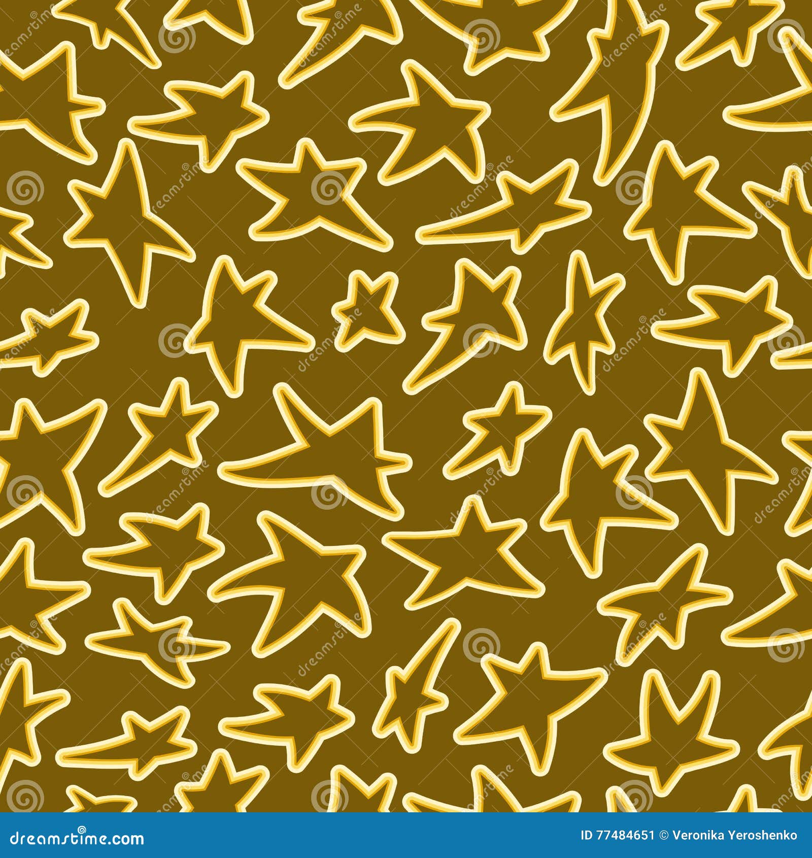 Vector Retro Seamless Pattern of Stars. Stock Vector - Illustration of ...