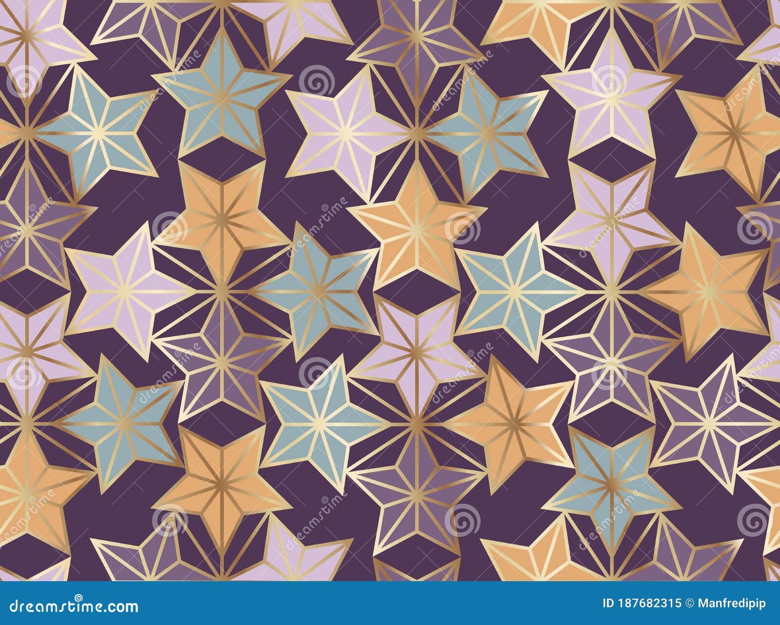 Vector Retro Style Japanese Paper or Textile Star Seamless Stock Vector ...