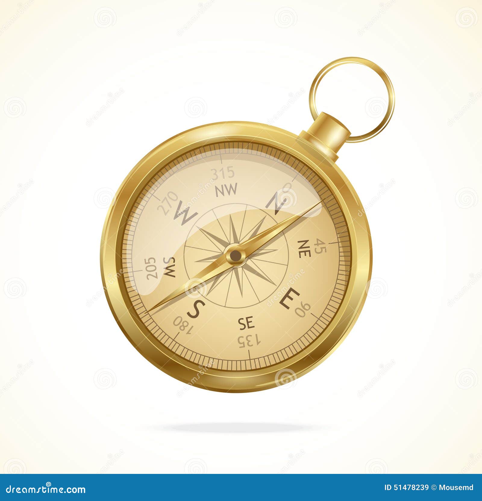 Vector Retro Style Metal Compass Stock Vector - Illustration of journey ...
