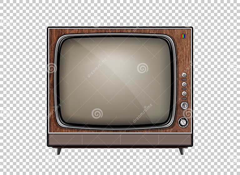 Vector Retro Television Mock Up Isolate on Transparent Grid Stock ...