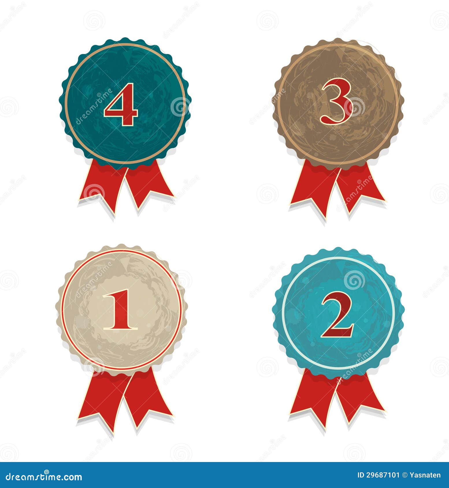 Vector Retro Vintage Ribbon Award Stock Illustration - Illustration of ...