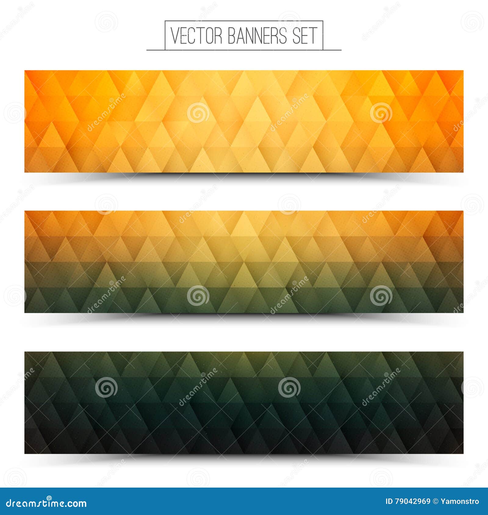 Vector Retro Web Banners Set Stock Vector - Illustration of digital ...