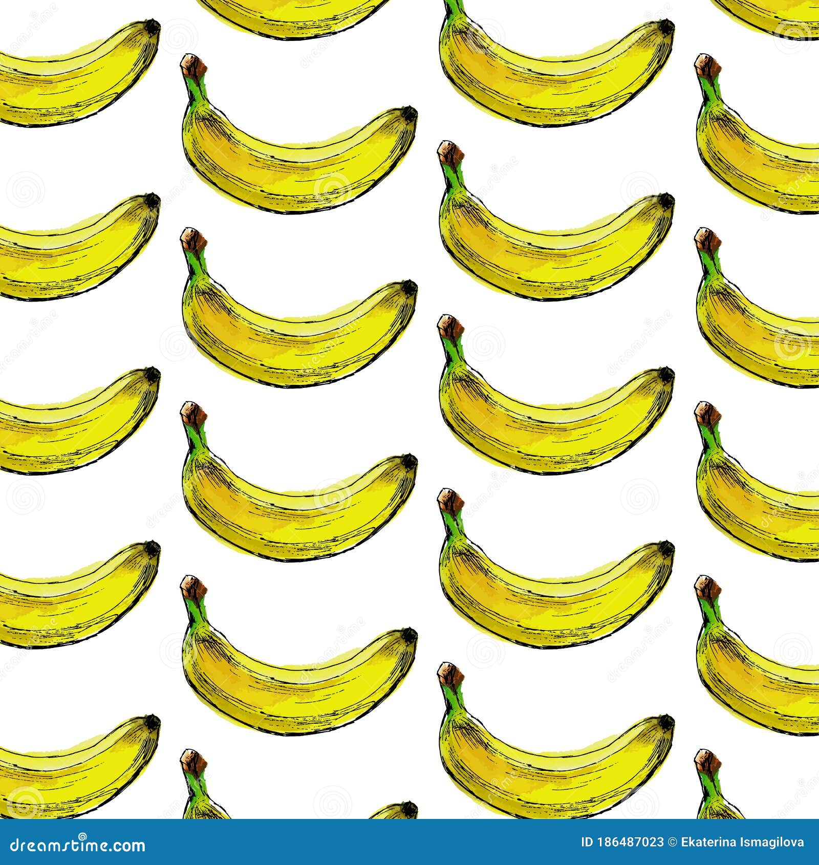 Vector RGB Seamless Banana Pattern. Background is on a Separate Layer ...