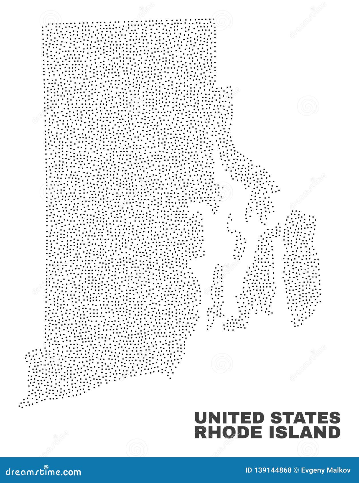 Vector Rhode Island State Map of Points Stock Vector - Illustration of ...