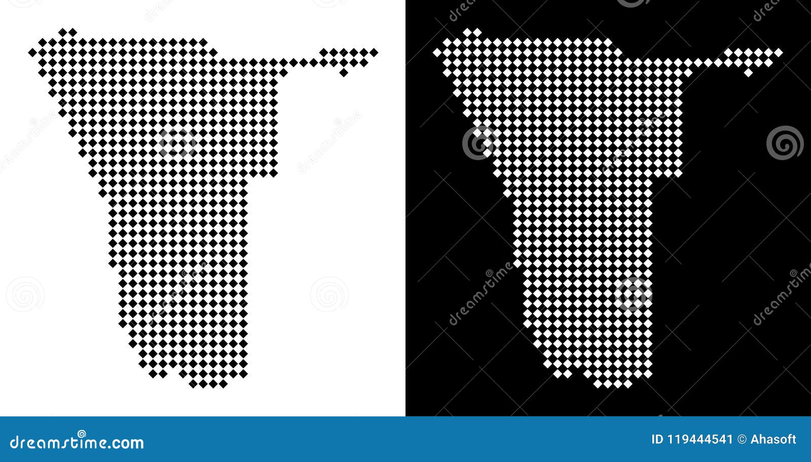 Pixel Map Of Namibia. Vector Dotted Map Of Namibia Isolated On White ...