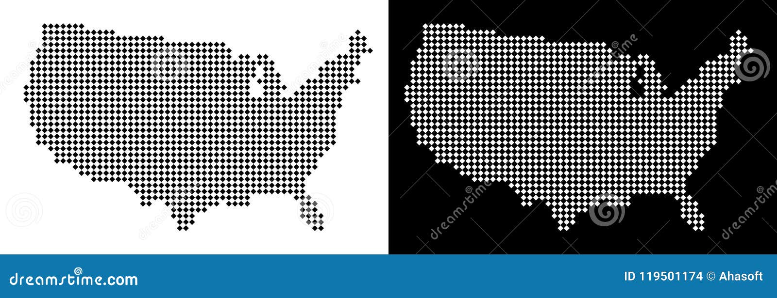 Pixel USA Map stock vector. Illustration of american - 119501174
