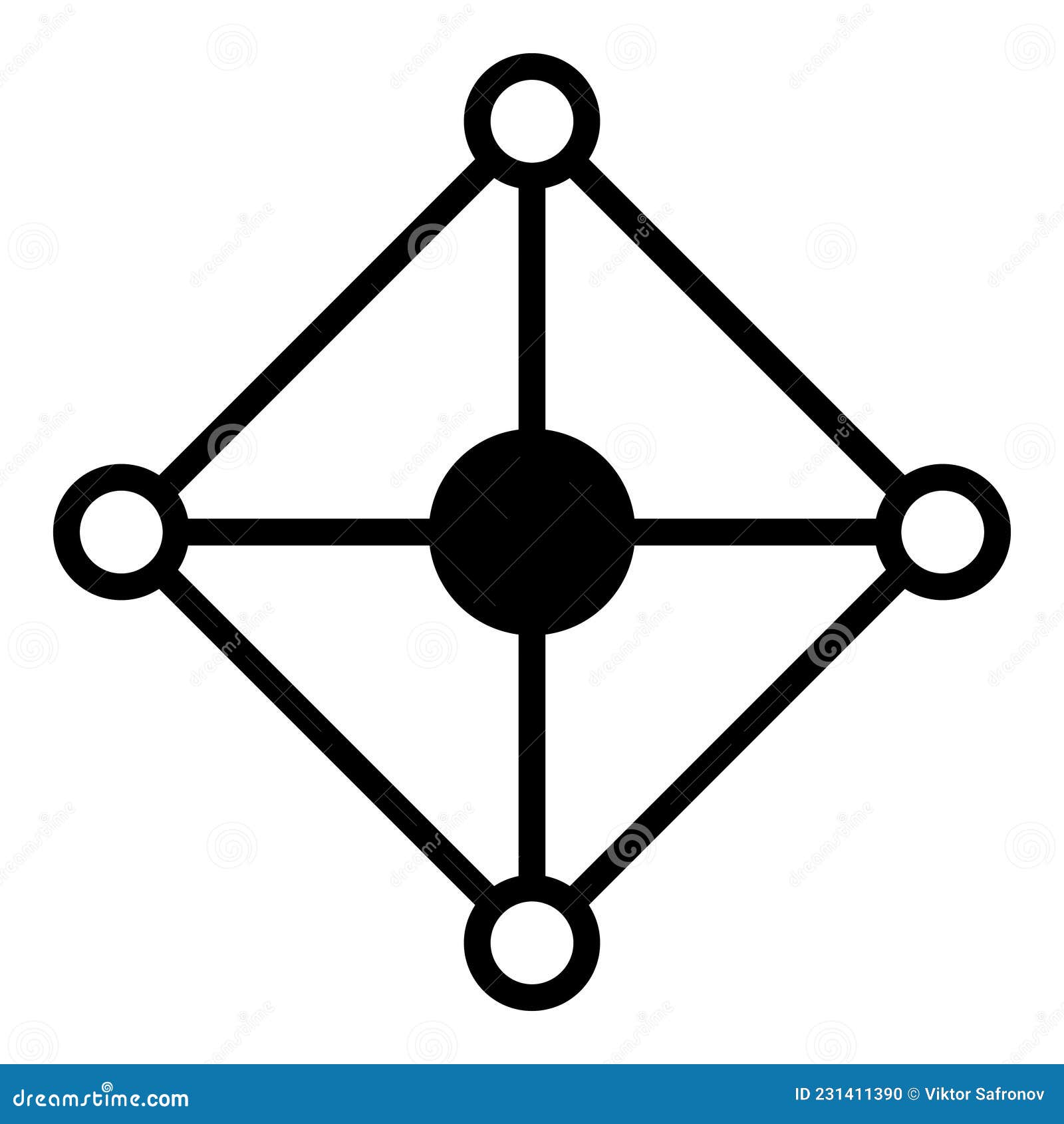 Vector Rhombus Grid Node Flat Icon Image Stock Vector - Illustration of ...