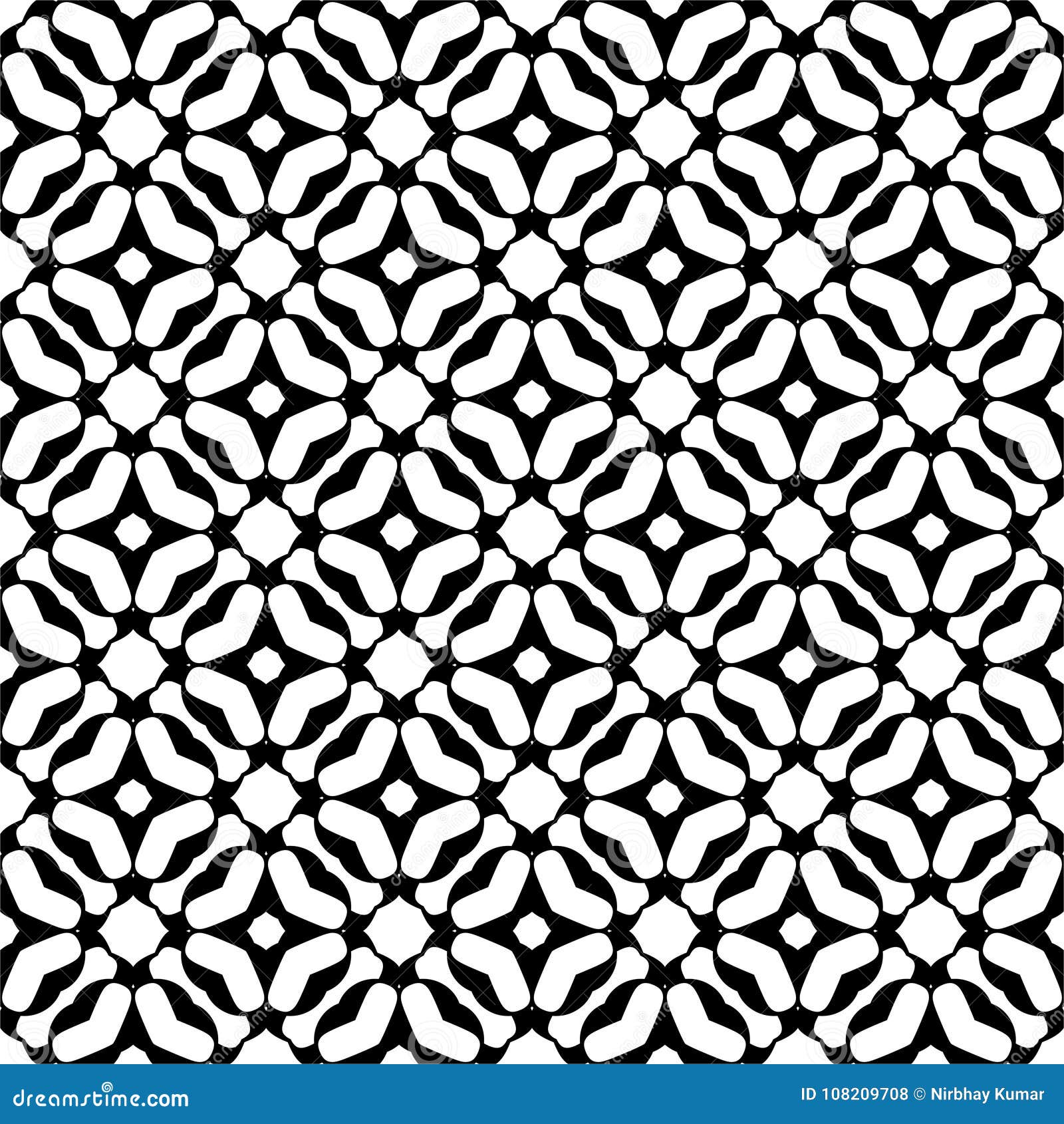 Vector Black and White Seamless Pattern Design Stock Vector ...