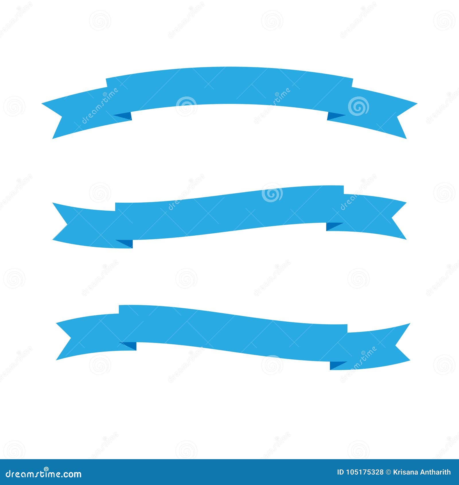 Vector of Ribbon or Empty Blue Label Isolated on White Stock ...
