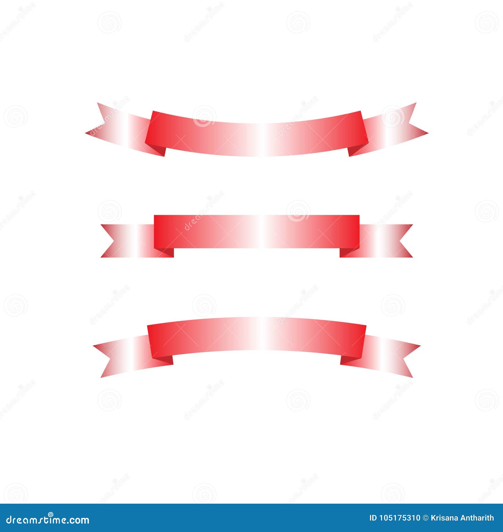 Vector of Ribbon or Empty Red Label Isolated on White Stock ...