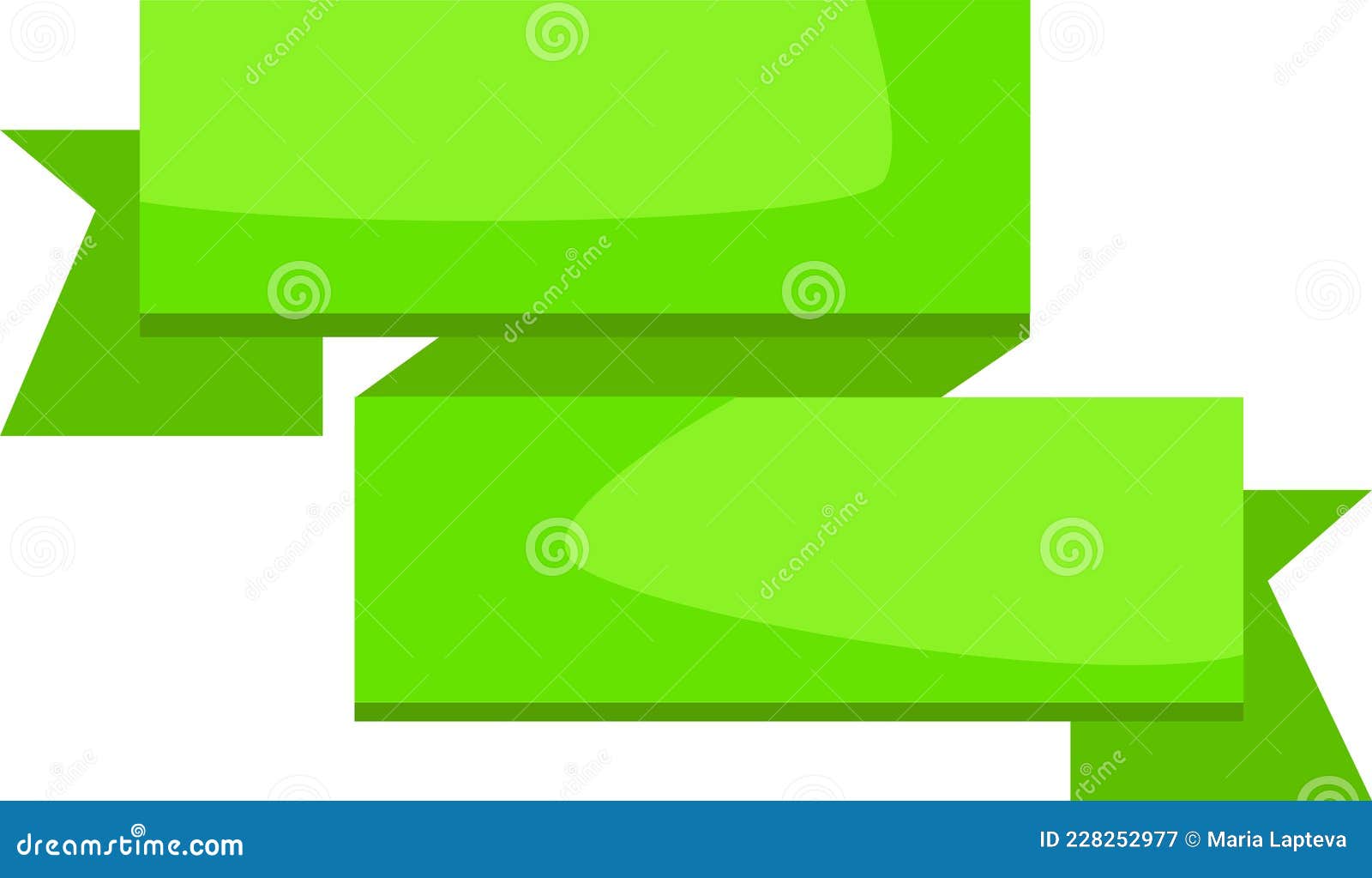Vector Ribbon, with Right Angles, Bright Green Color. Stock Vector ...