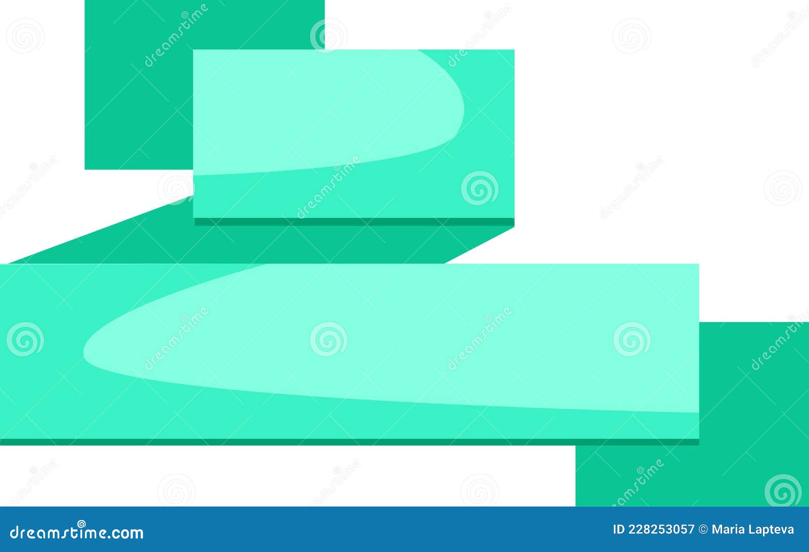 Vector Ribbon, with Right Angles, Green Color. Stock Vector ...
