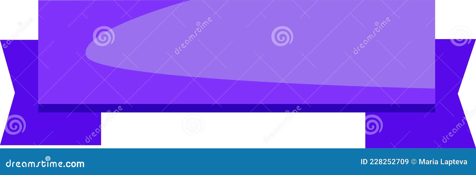 Vector Ribbon, with Right Angles, Narrow, Blue Color. Stock Vector ...