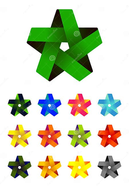 Vector Ribbon Star Logo in Plot of Icon Design Stock Vector ...