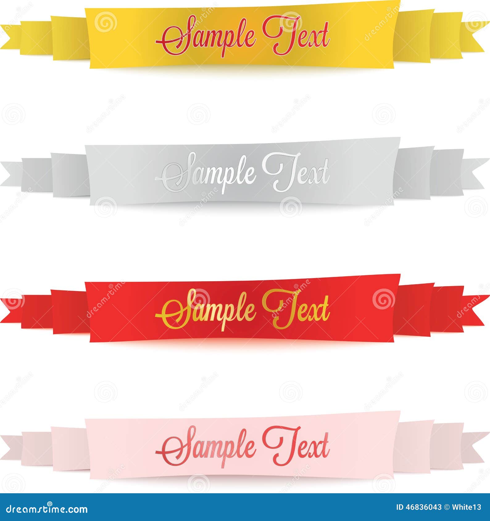 Vector ribbon for title stock vector. Illustration of decoration - 46836043