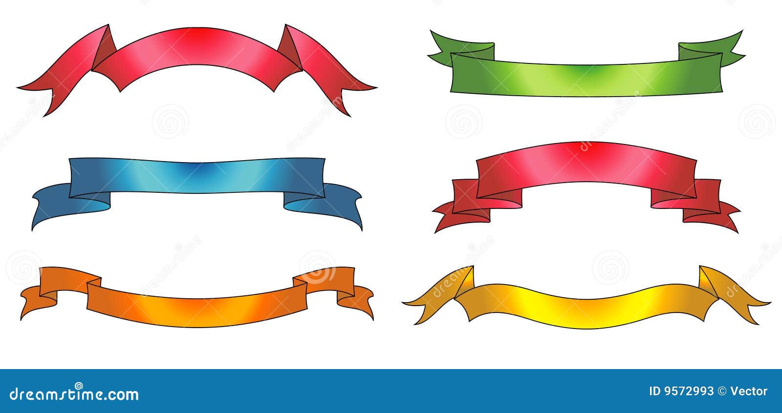 Vector ribbons stock vector. Illustration of label, flag - 9572993