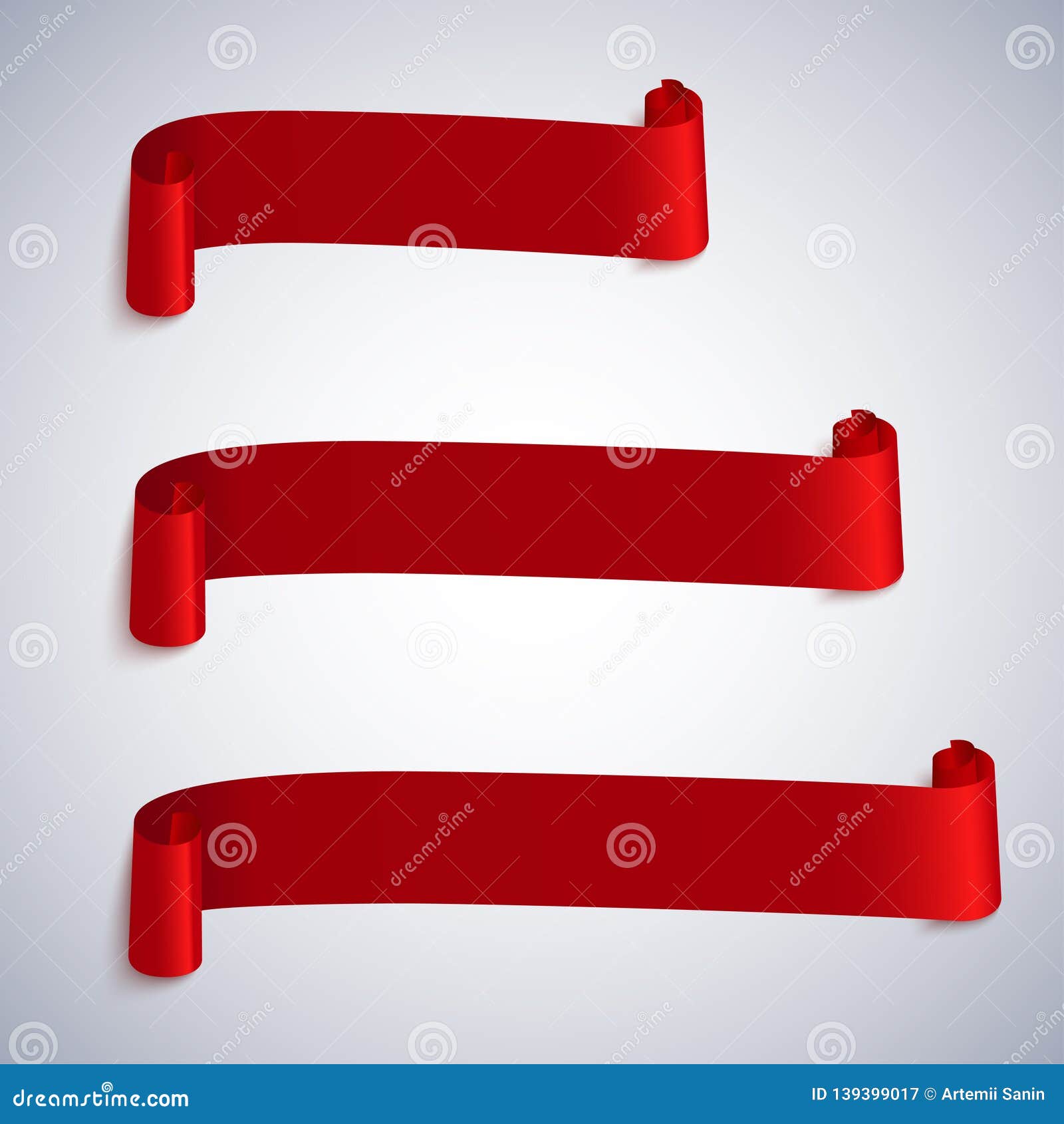 Vector Ribbons Banners. Illustration Set of Red Tape Stock Vector ...