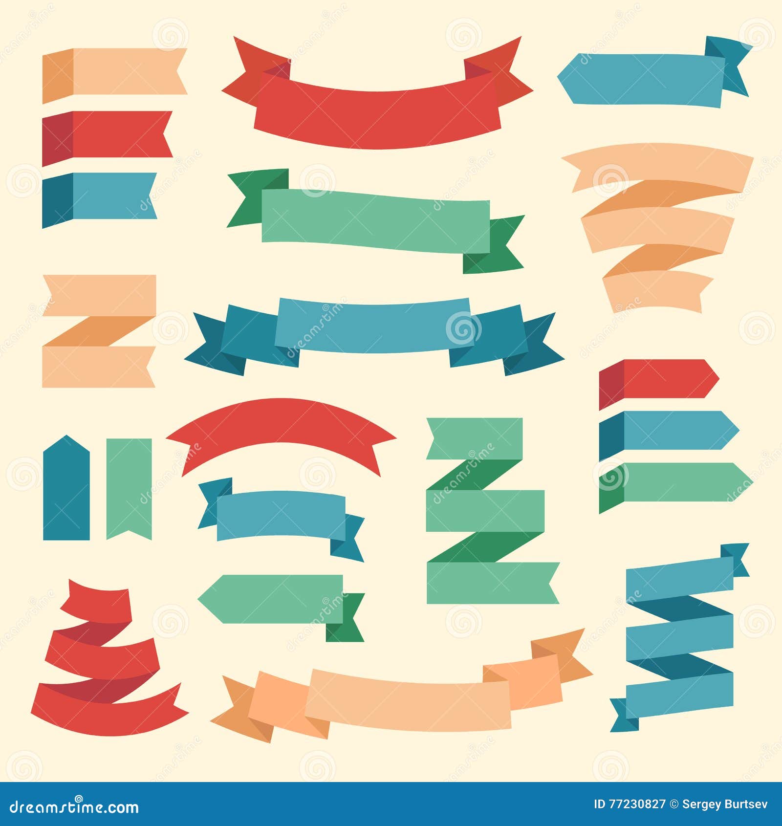 Vector Ribbons and Labels Set Stock Vector - Illustration of card ...